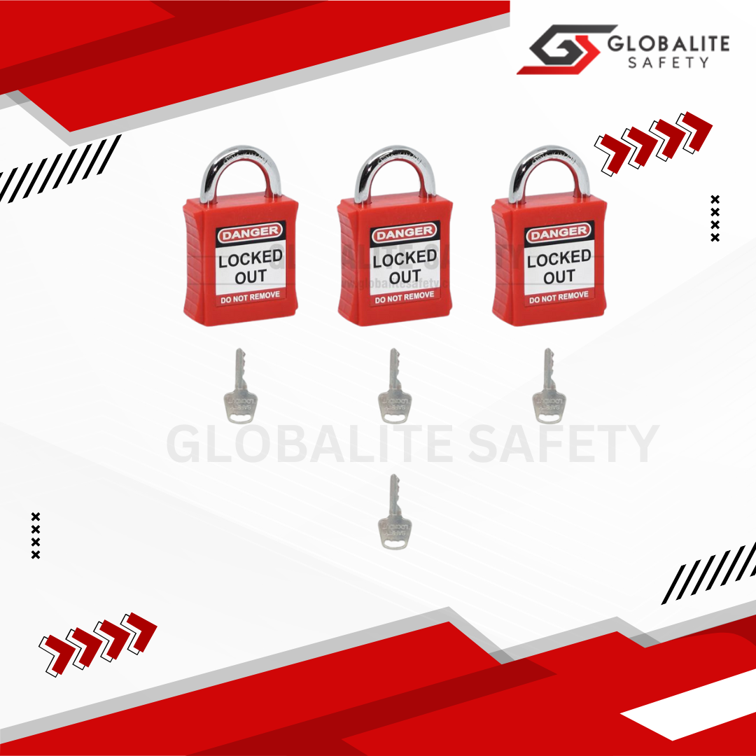 Safety Lockout Padlock with Small Steel Shackle – Key Different ...